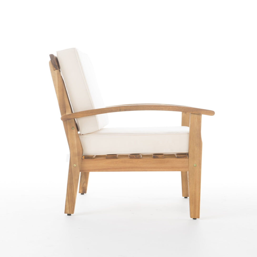 Outdoor Club Chair with Cushion and Acacia Wood Frame - Pier 1