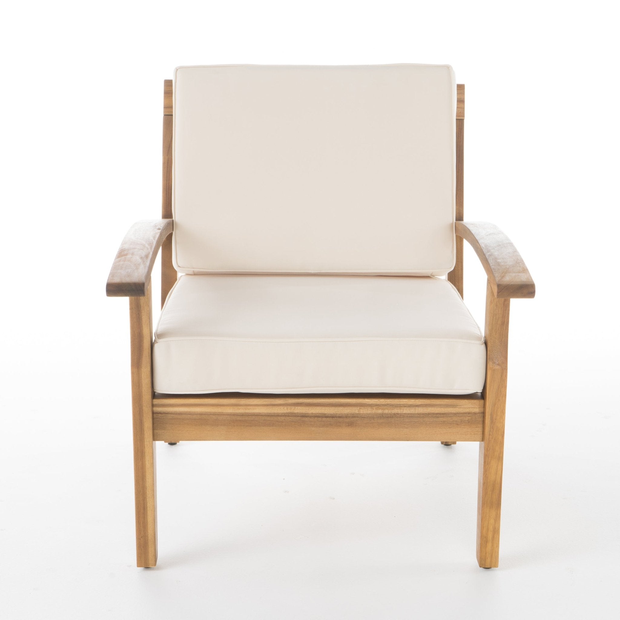 Outdoor Club Chair with Cushion and Acacia Wood Frame - Pier 1