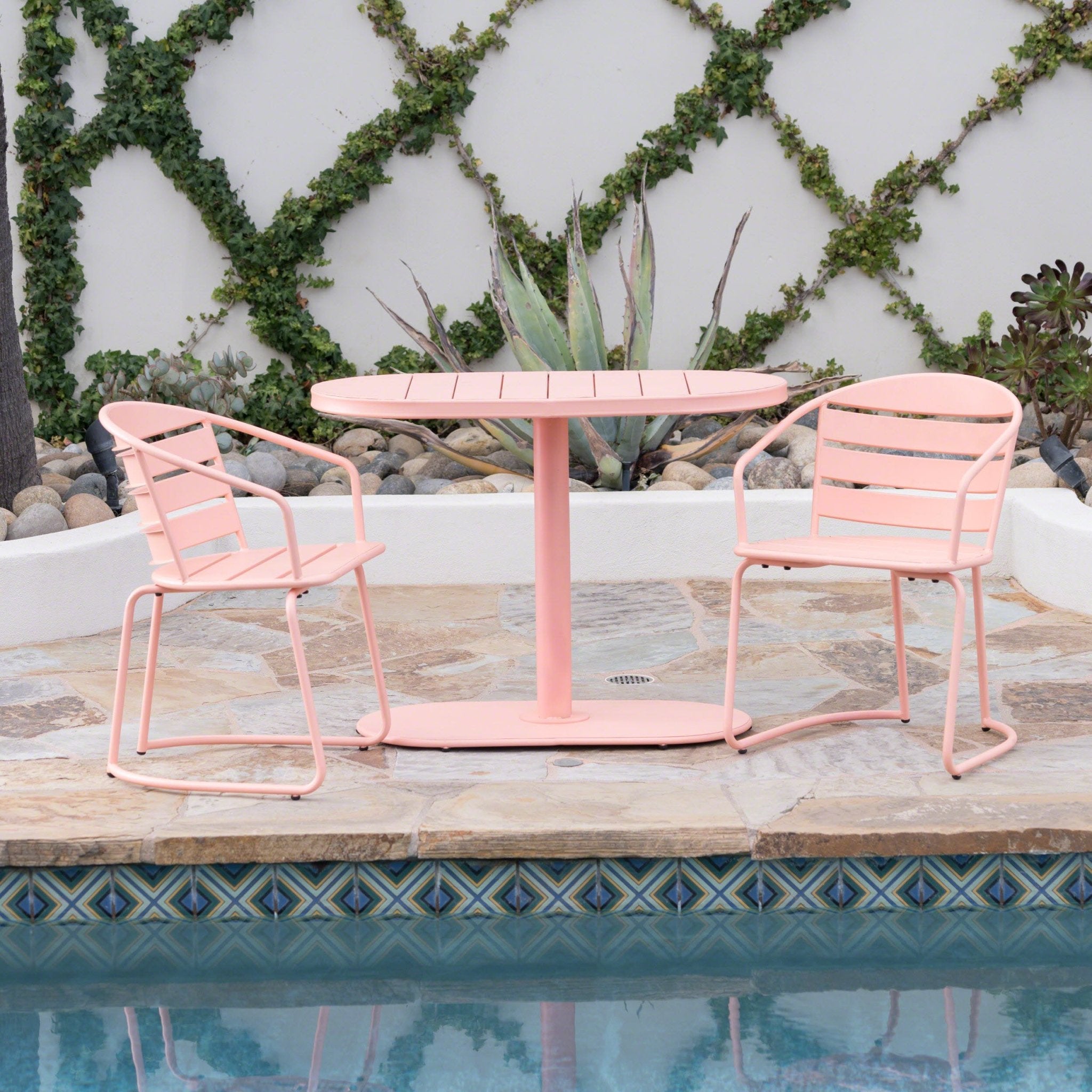Outdoor Metal Seating Set with Coffee Table and 2 Chairs - Pier 1
