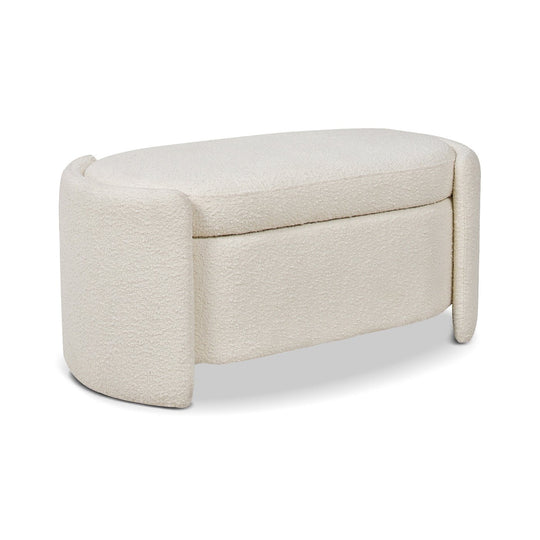 Oval Lid-Up Upholstered Storage Bench with 3 Compartments - Pier 1