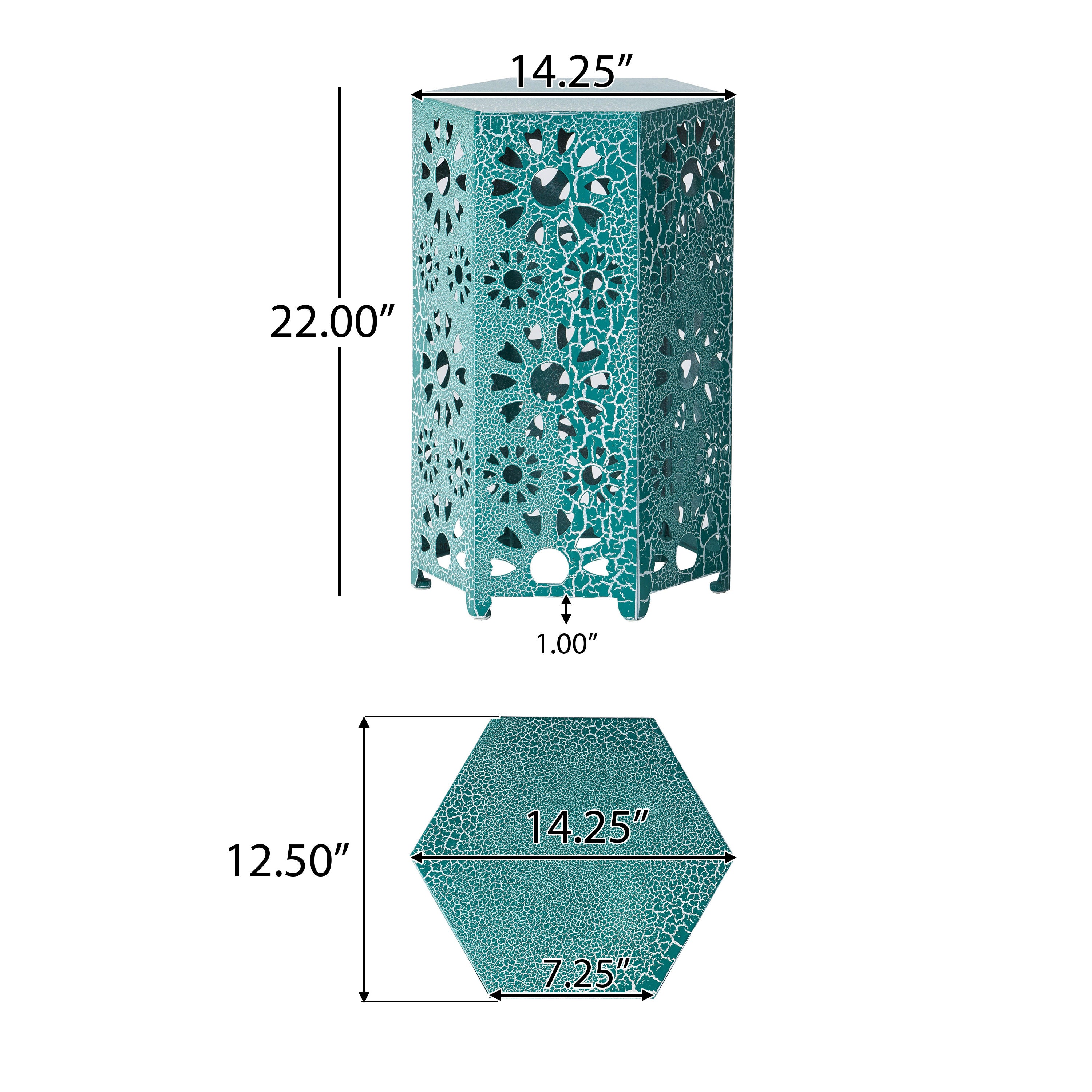 Enshrine Outdoor Iron Side Table with Sunburst Cut Out Design - Pier 1