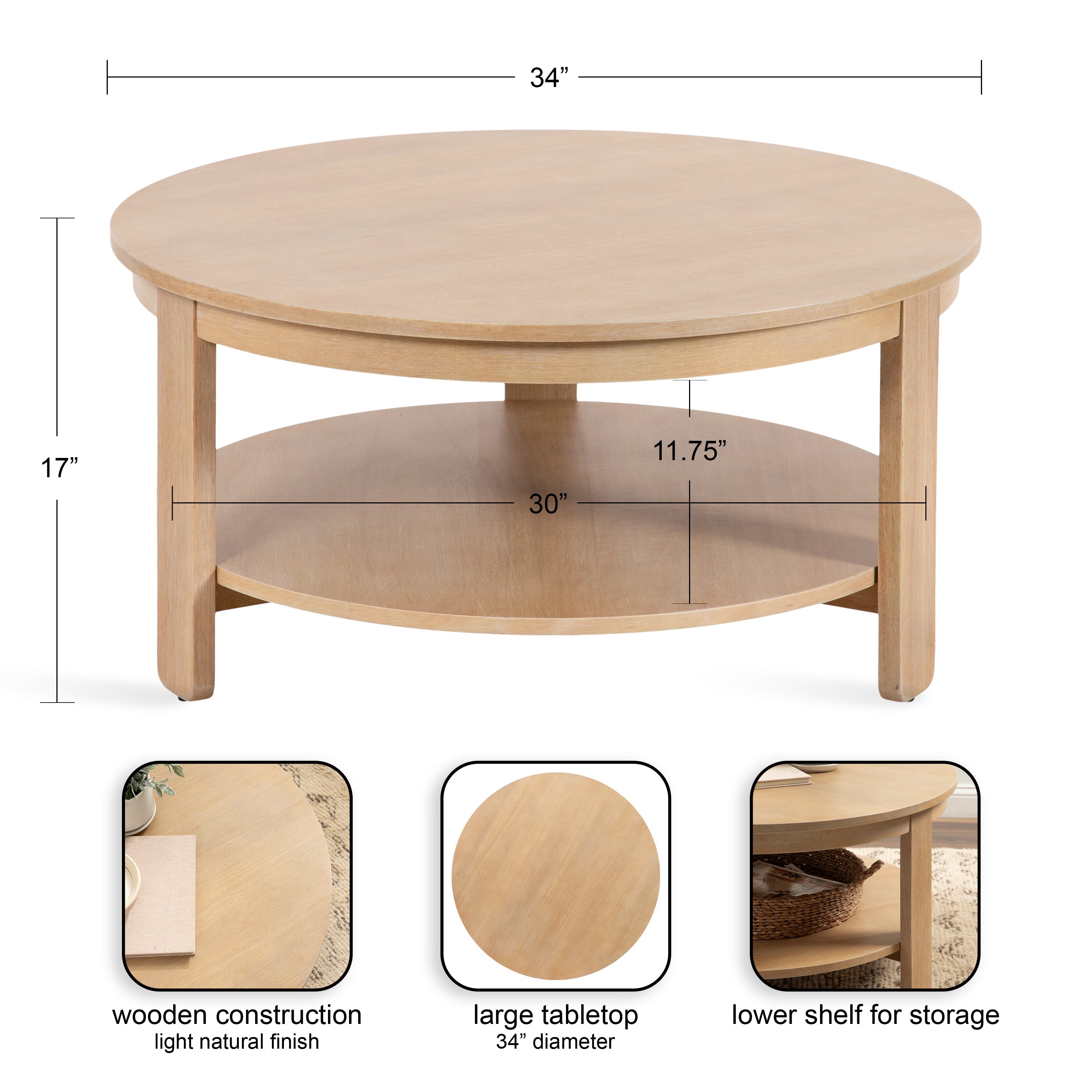 Foxford Round Wood Coffee Table – Pier 1