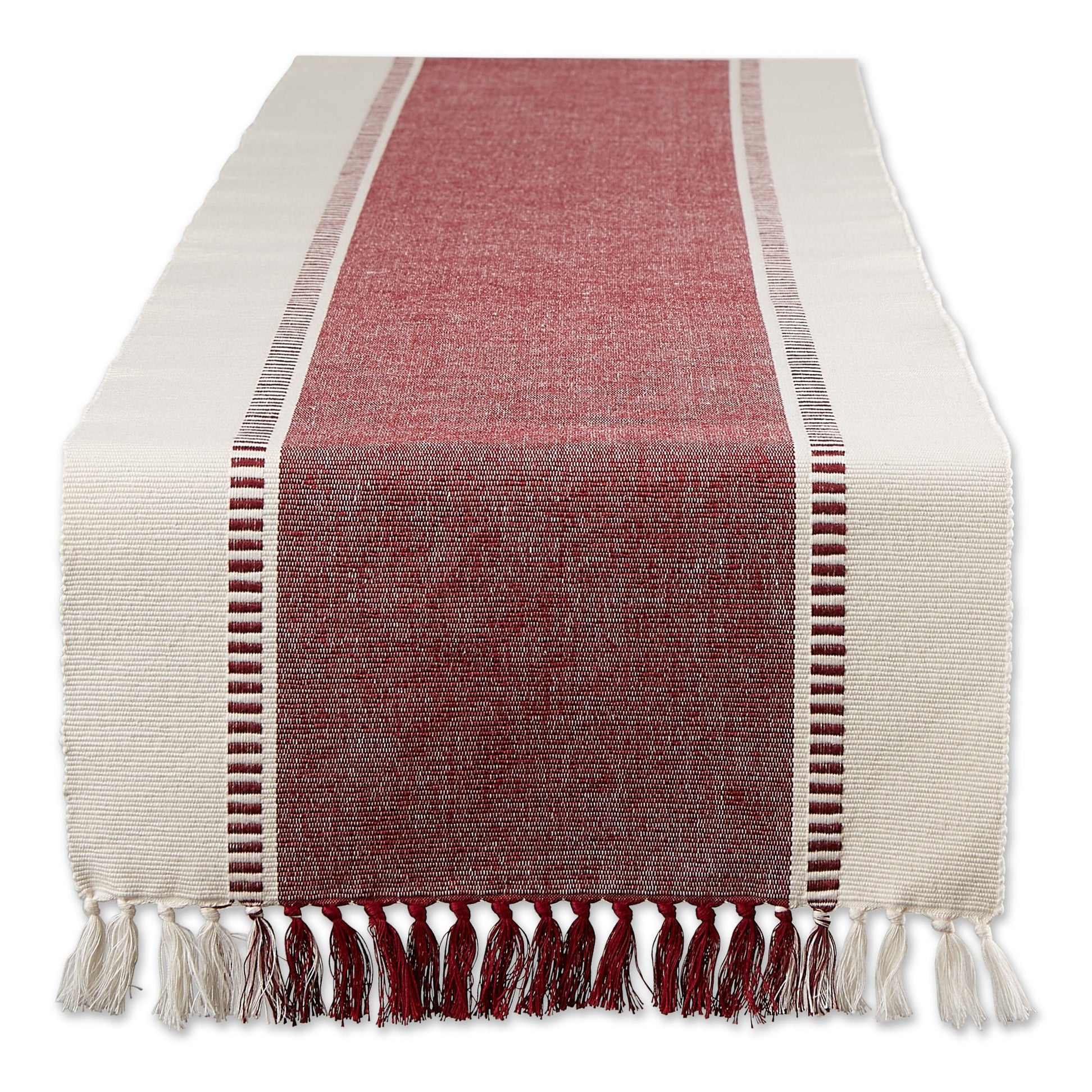REDWOOD STRIPED FRINGE RIBBED TABLE RUNNER 13x72 - Pier 1