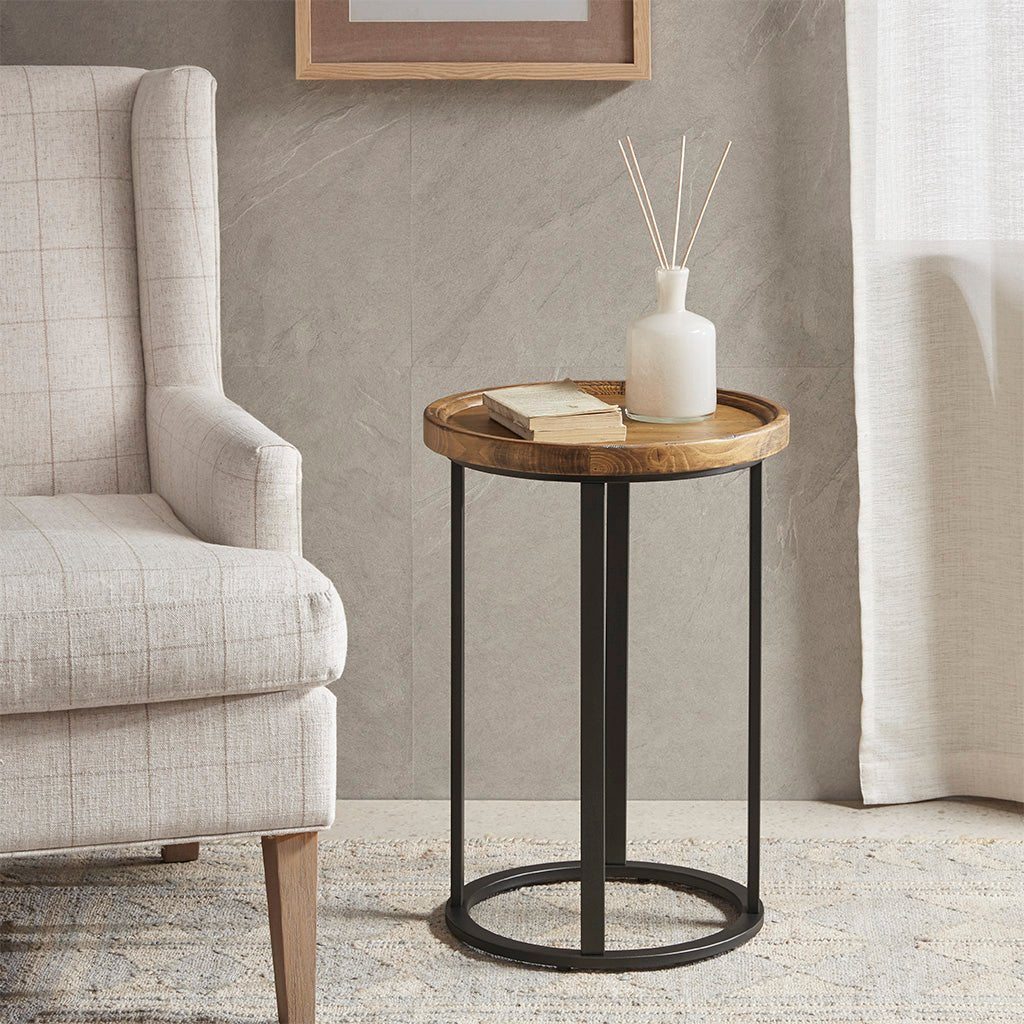 Round Accent Table with Iron Base - Pier 1