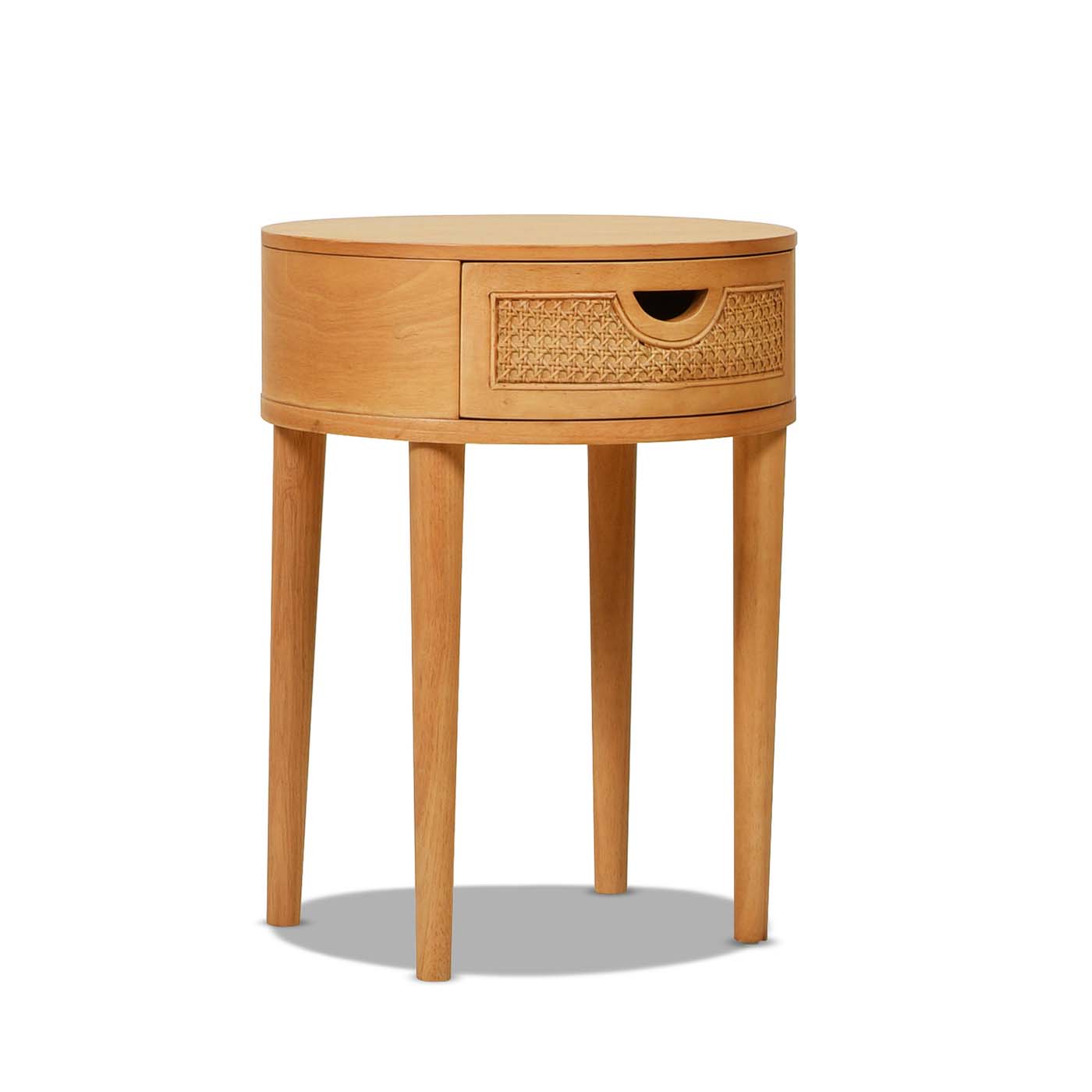 18" Round Cane Rattan Storage Side Table with Drawer - Pier 1