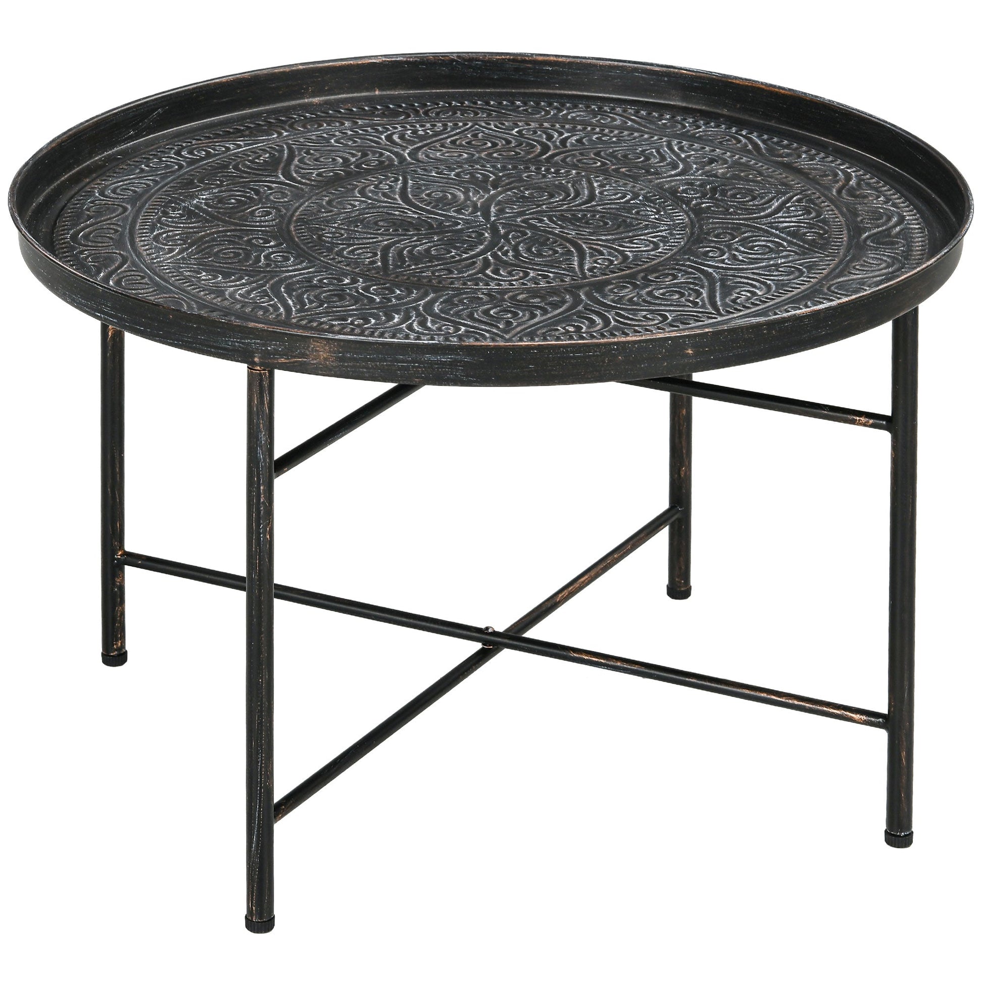 24" Round Coffee Table with Hammered Tray Top - Pier 1