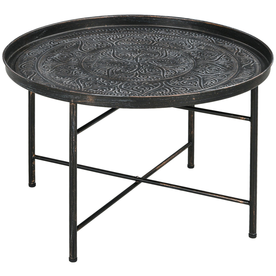 24" Round Coffee Table with Hammered Tray Top - Pier 1