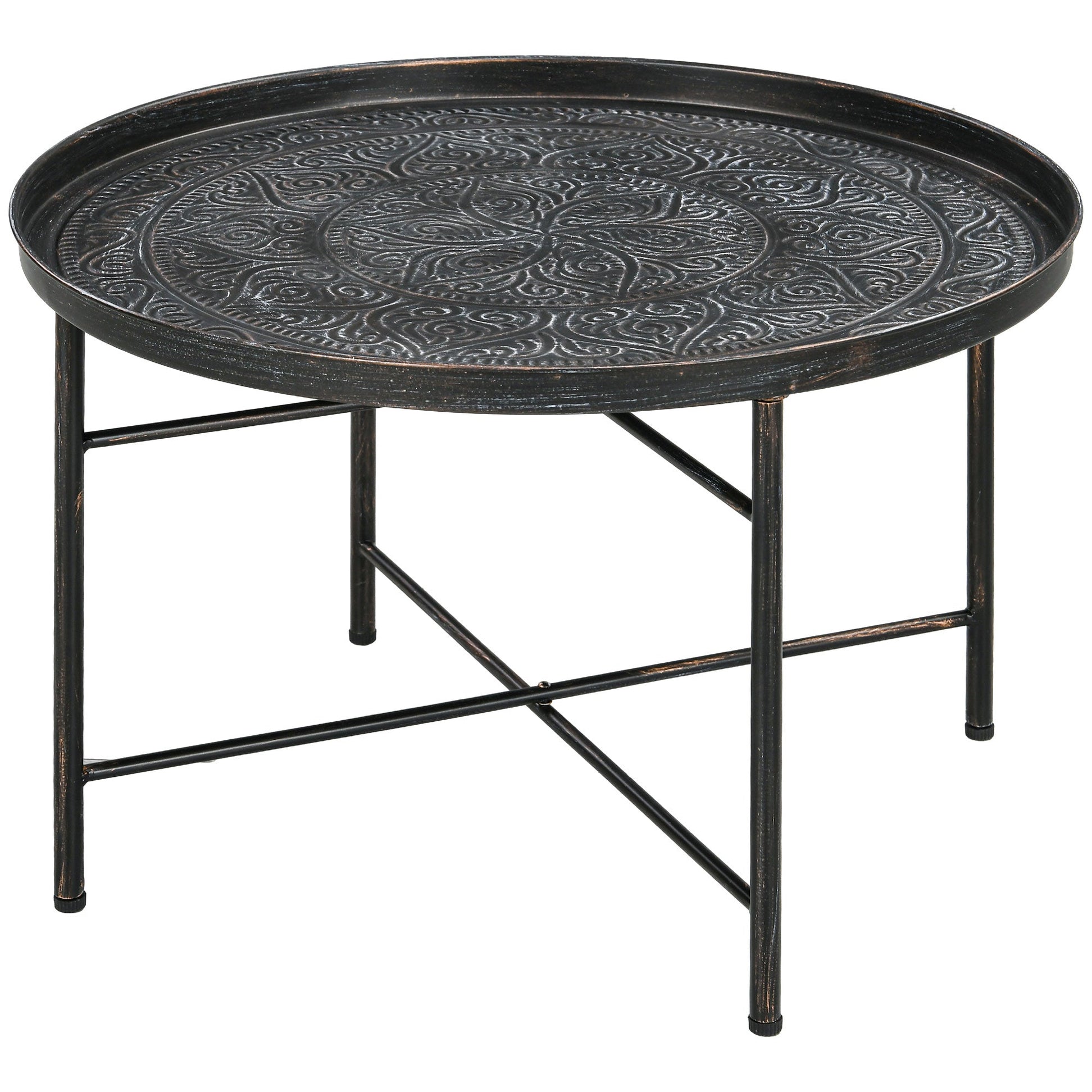 24" Round Coffee Table with Hammered Tray Top - Pier 1