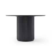 Round Dining Table with T-Shaped Design and Wood Frame - Pier 1