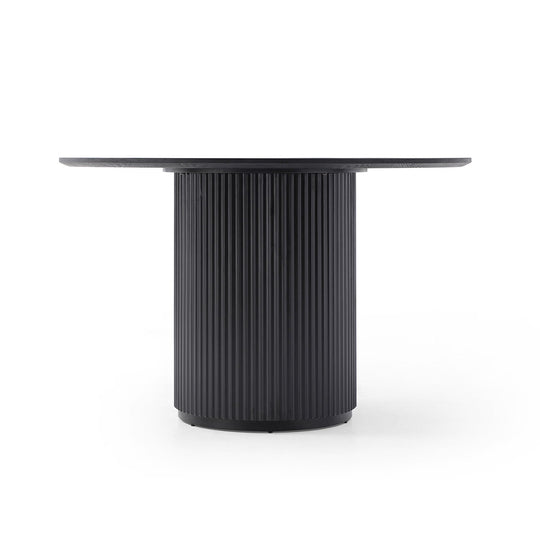 Round Dining Table with T-Shaped Design and Wood Frame - Pier 1