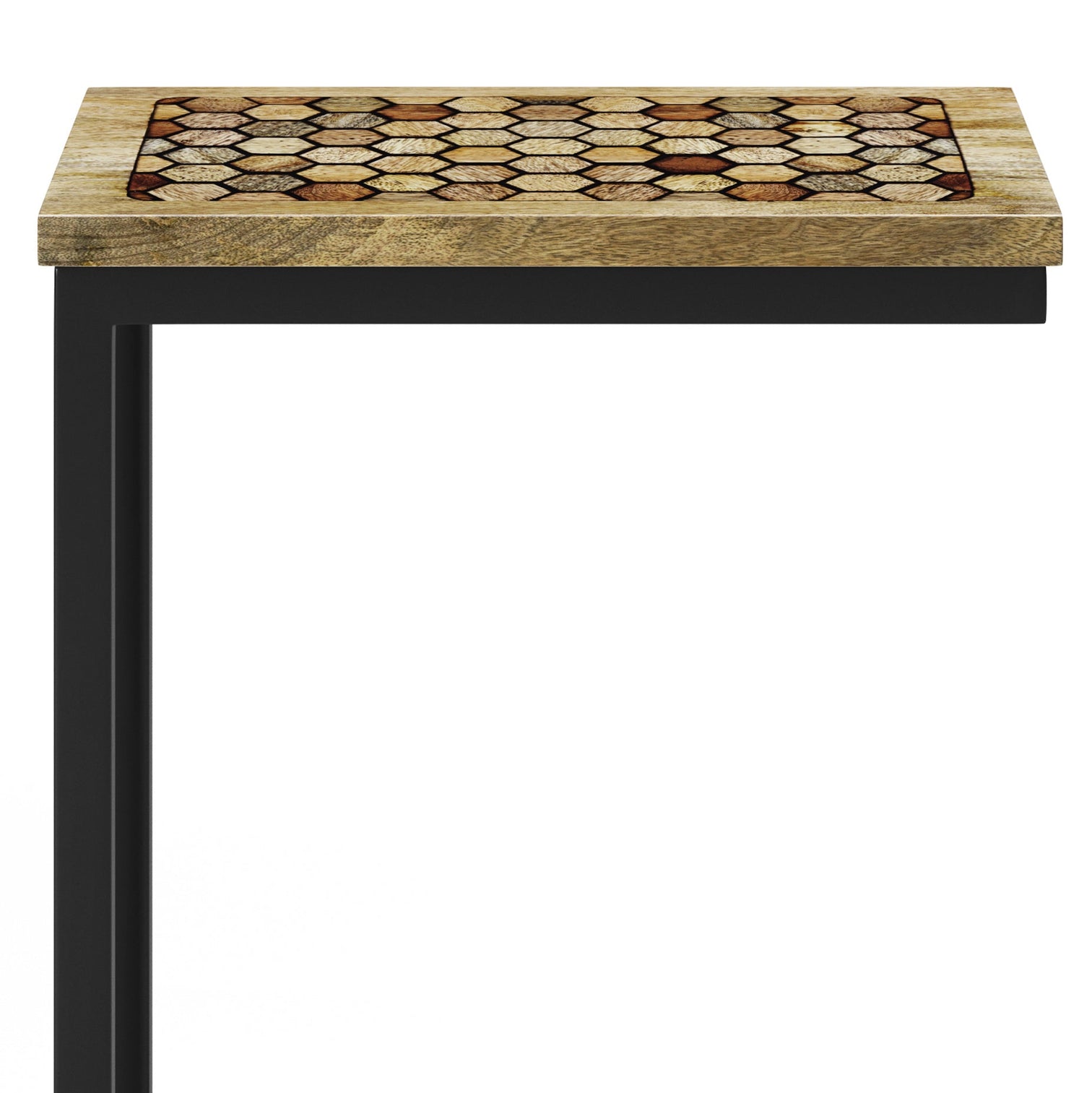 Side Table with Geometric Pattern and Metal Frame - Pier 1