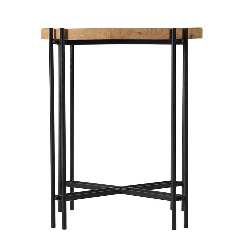 Side Table with Wooden Top and Metal Legs - Pier 1