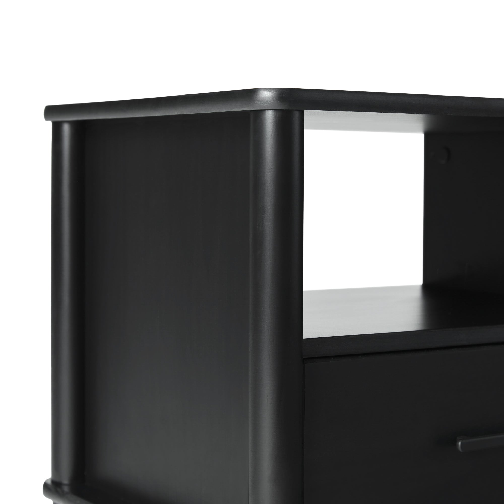Solid Wood Spindle Nightstand with Drawer and Open Cubby by Walker ...