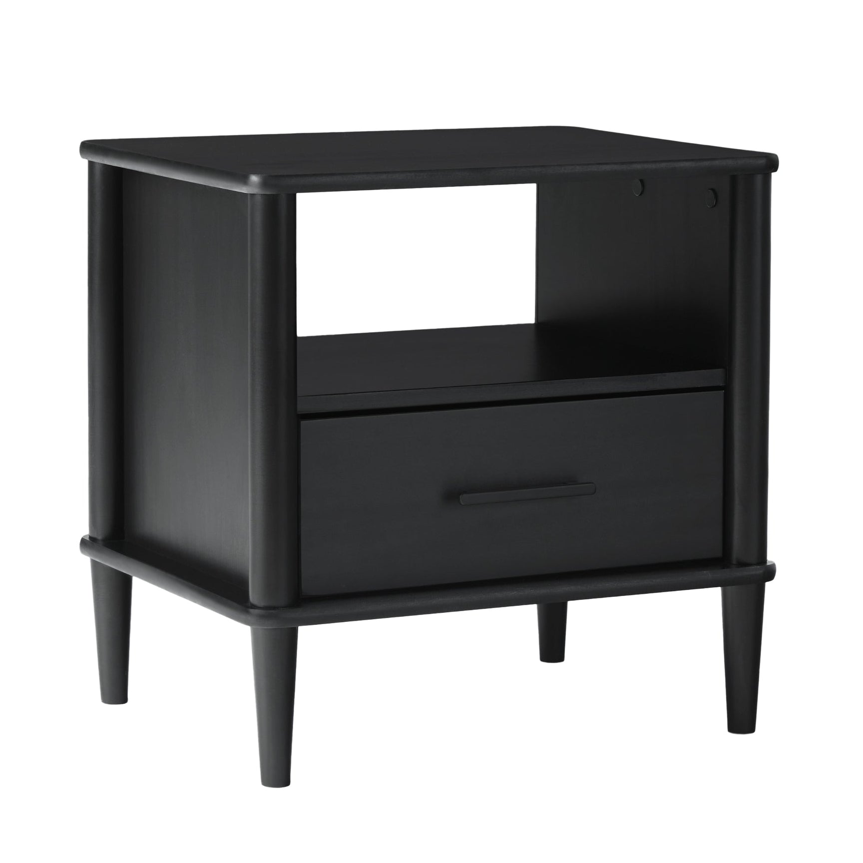 Solid Wood Spindle Nightstand with Drawer and Open Cubby by Walker ...