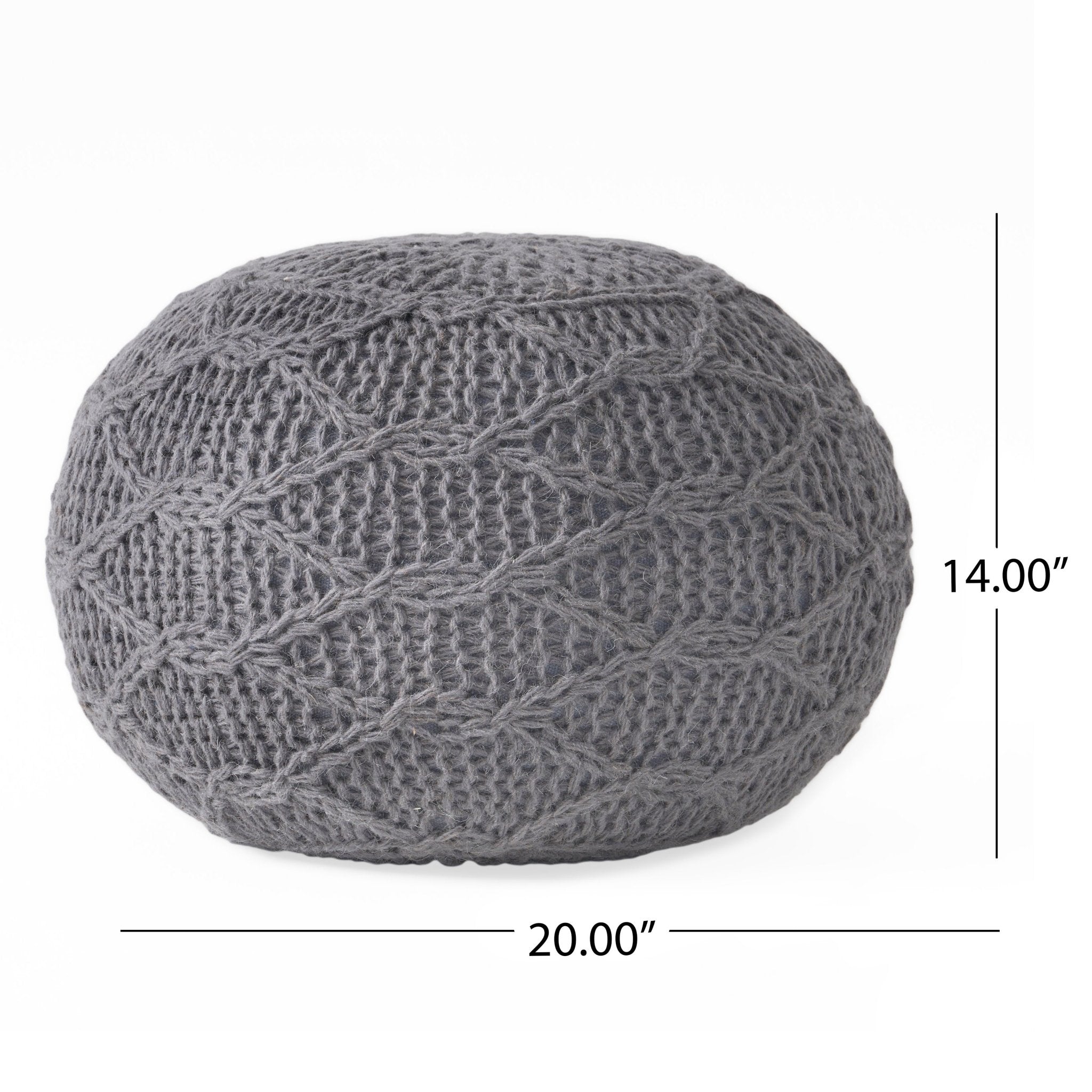 Splendid Round Knitted Wool Pouf - Pier 1