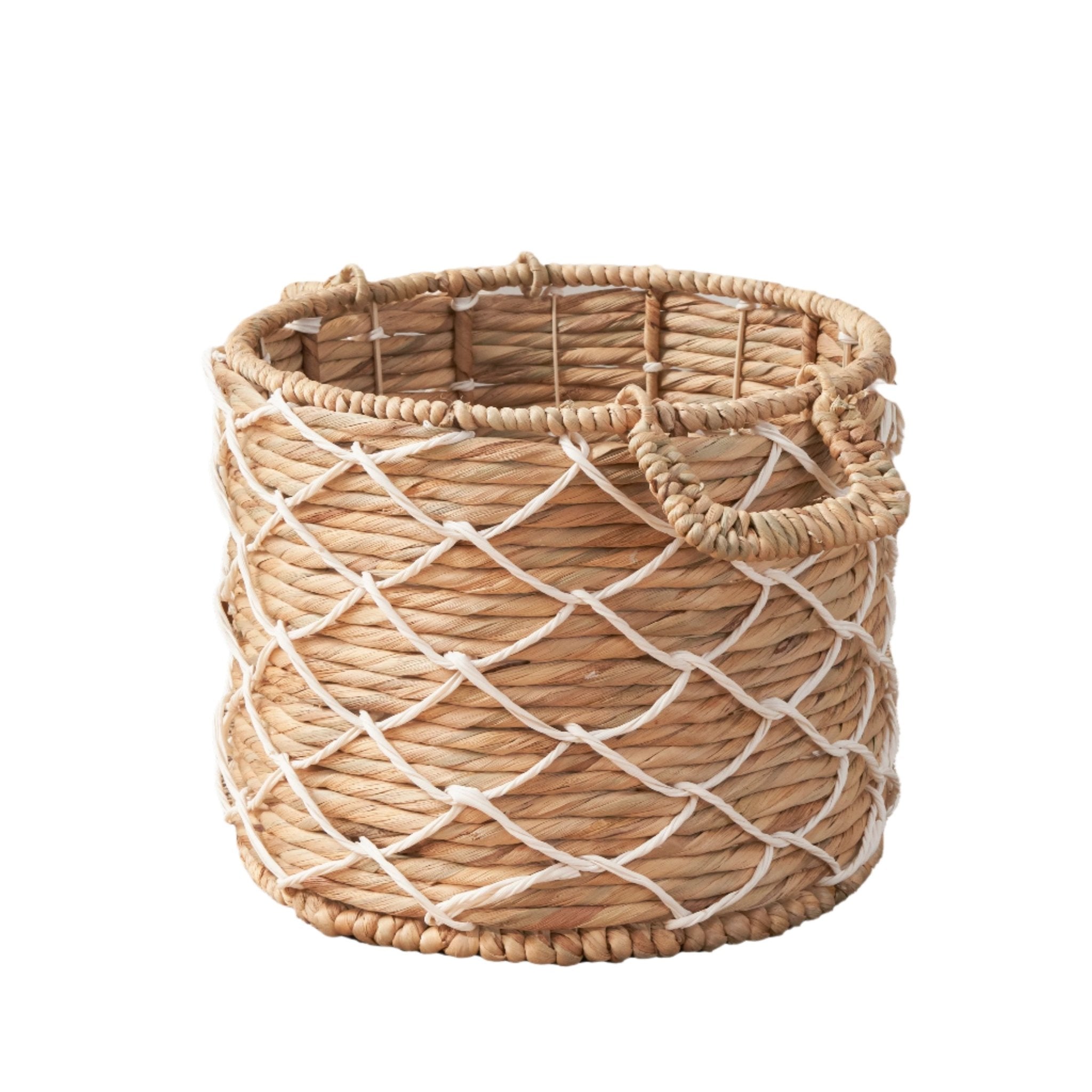 18" x 18" Storage Basket with Handles and Twisted Weave Pattern - Pier 1