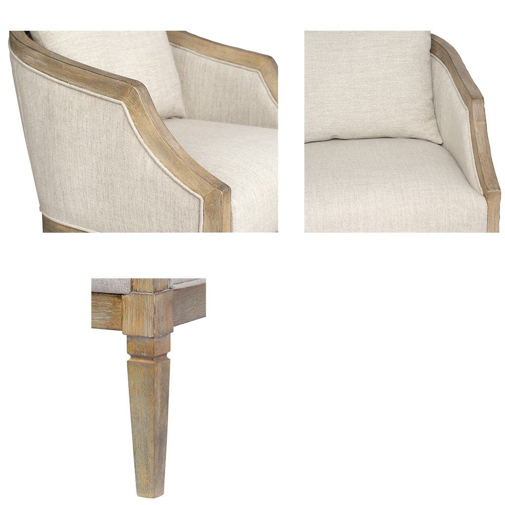 Upholstered Accent Chair with Removable Back Cushion and Recessed Arms ...