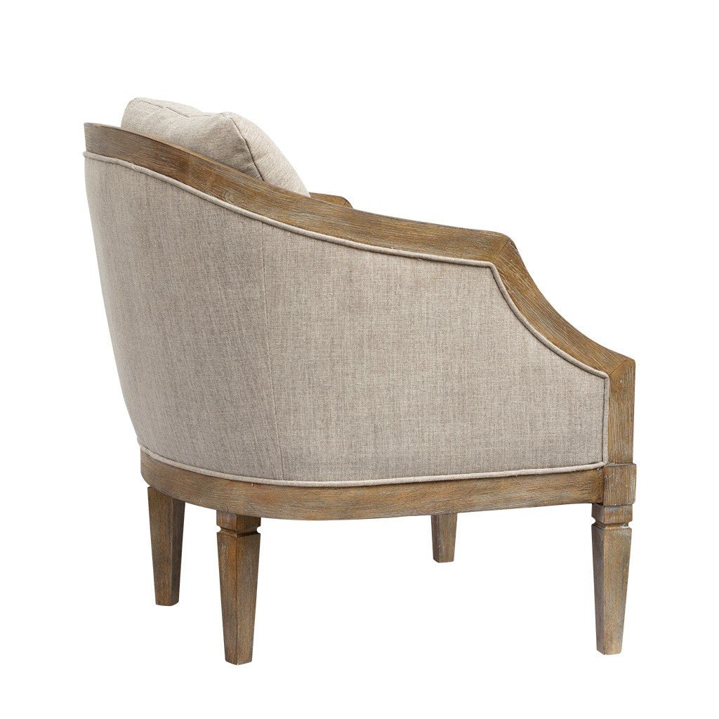 Upholstered Accent Chair with Removable Back Cushion and Recessed Arms ...