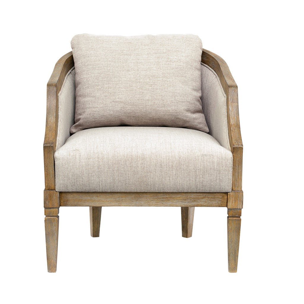 Upholstered Accent Chair with Removable Back Cushion and Recessed Arms ...