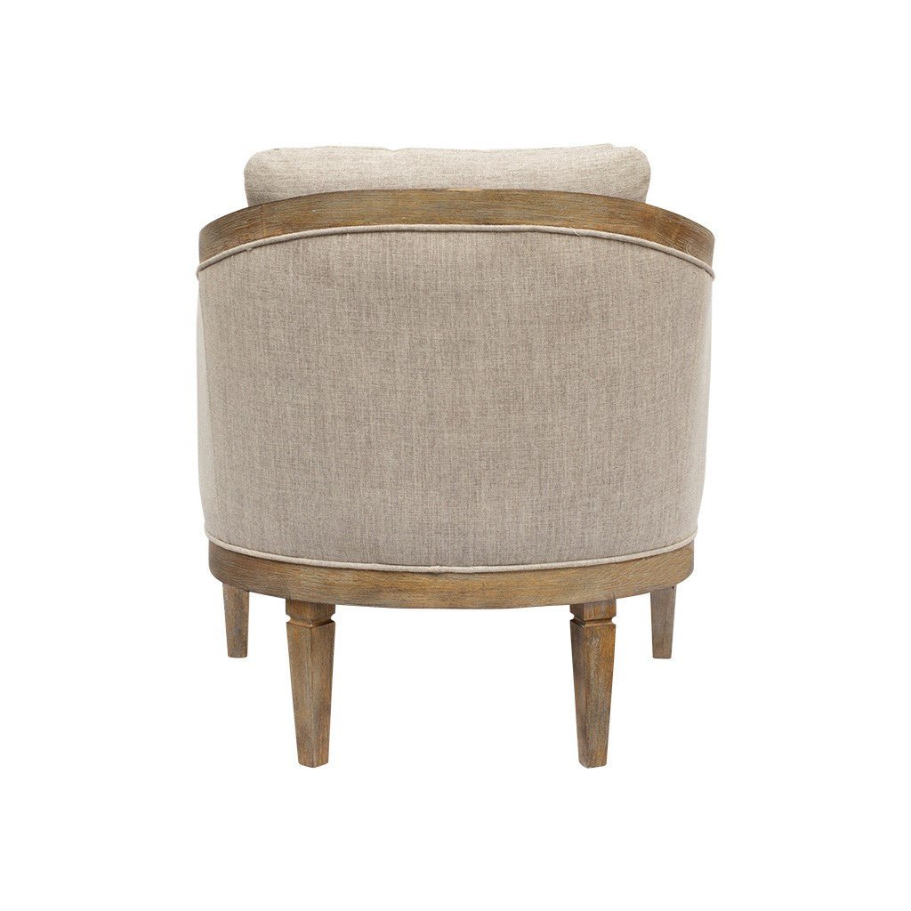 Upholstered Accent Chair with Removable Back Cushion and Recessed Arms ...
