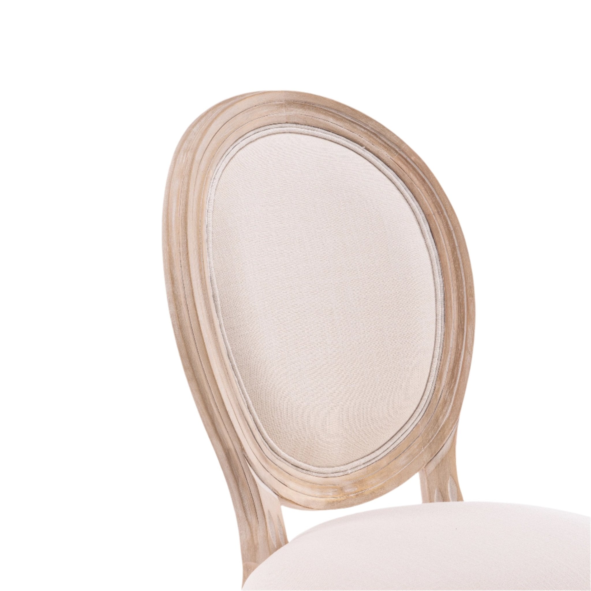 Upholstered Dining Chair with Oval Back and Solid Wood Frame, Set of 2 ...