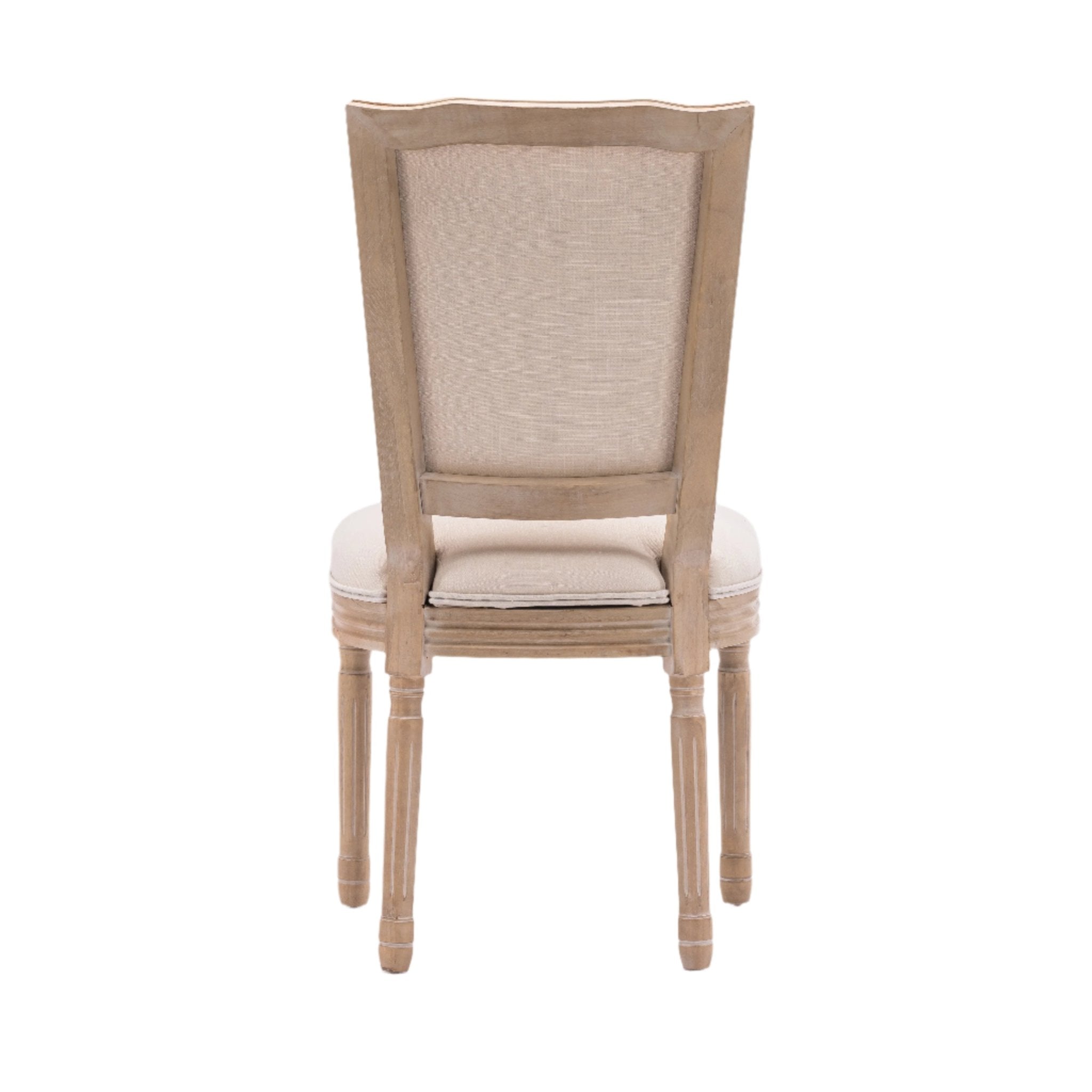 Upholstered Dining Chair with Square Back and Solid Wood Frame, Set of ...