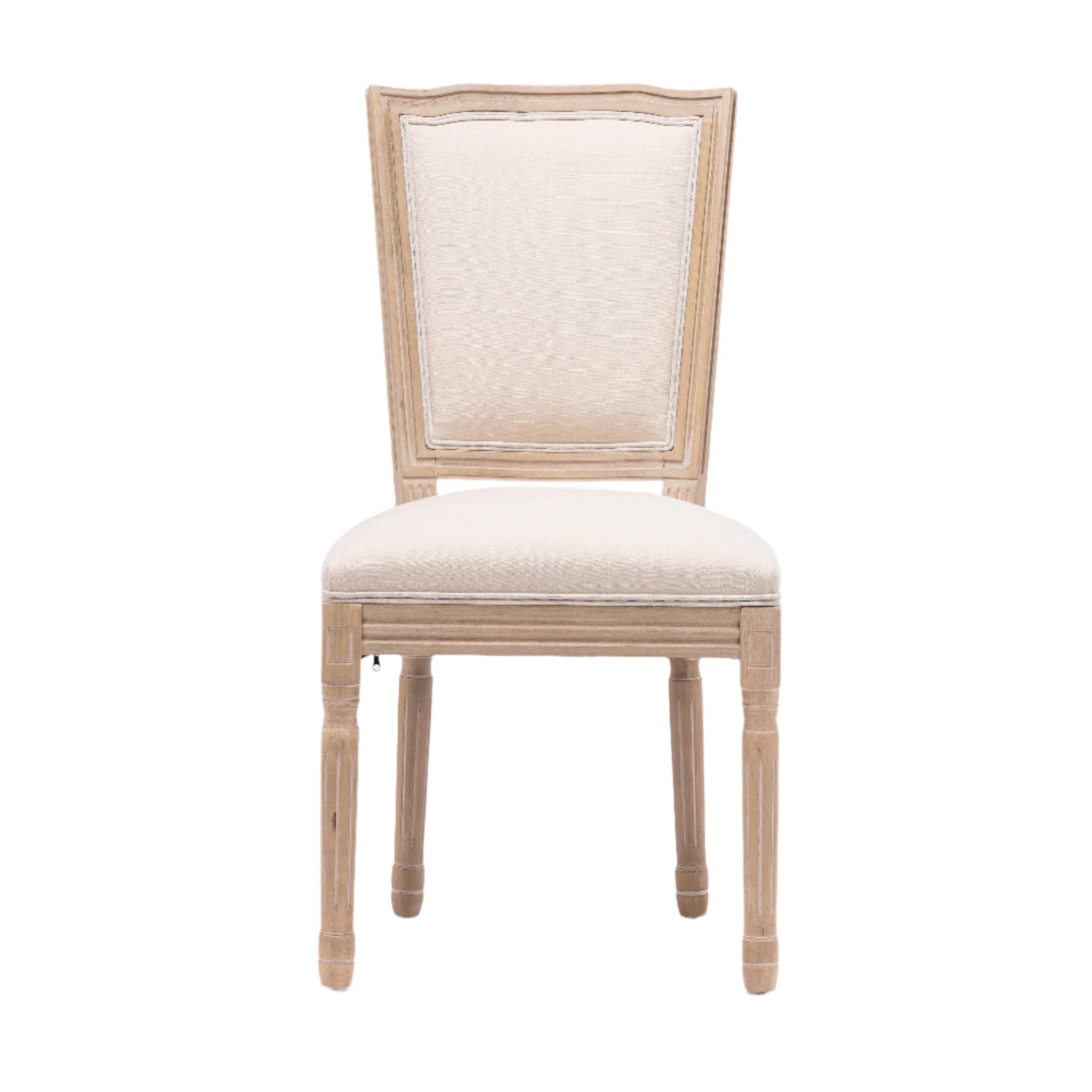 Upholstered Dining Chair with Square Back and Solid Wood Frame, Set of ...