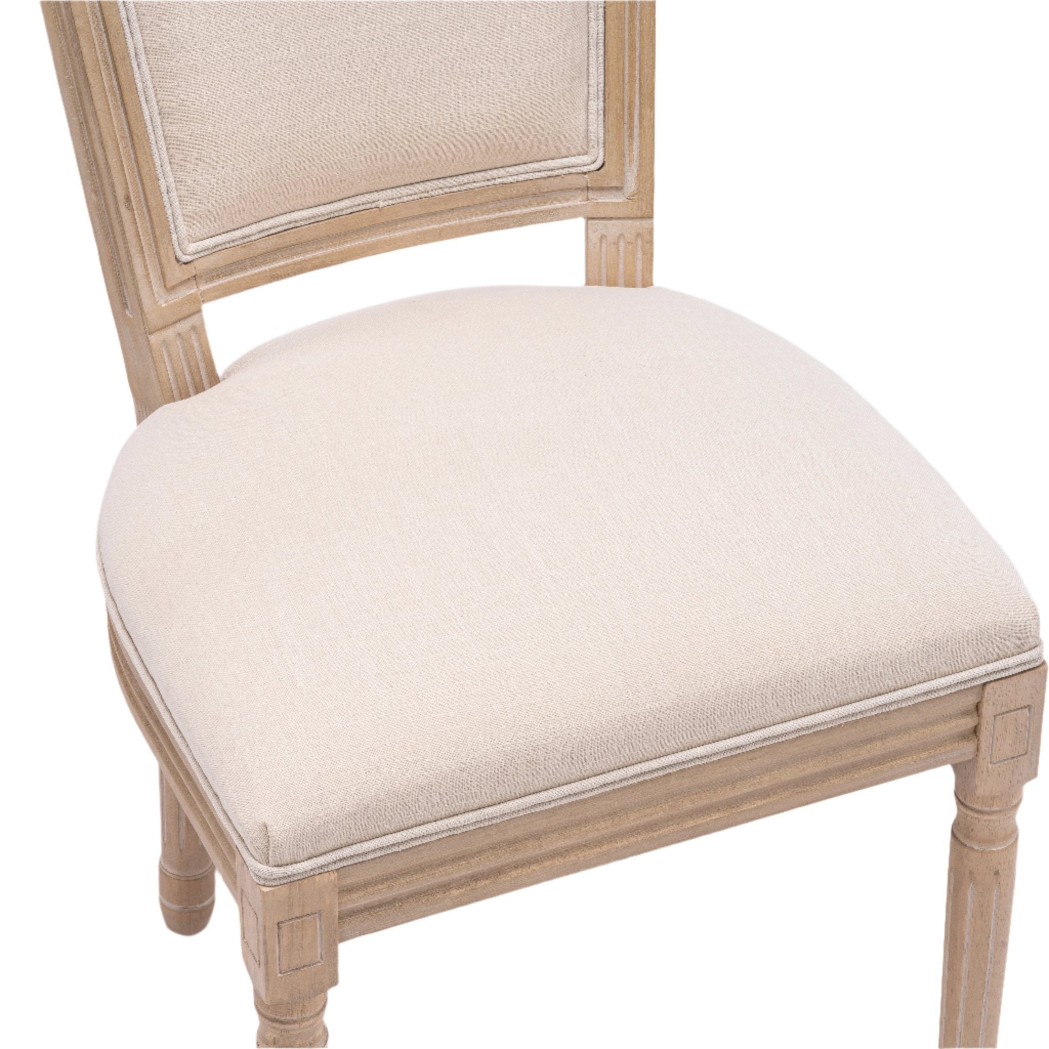 Upholstered Dining Chair with Square Back and Solid Wood Frame, Set of ...