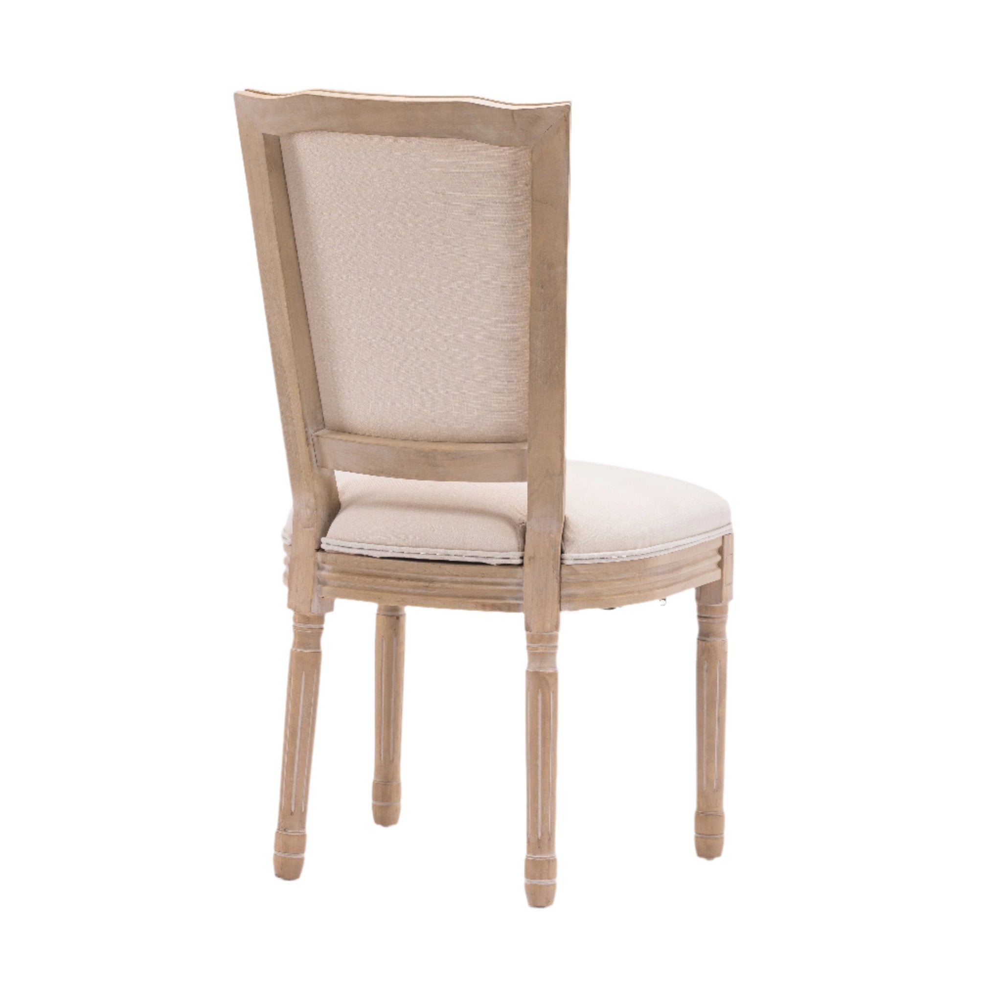 Upholstered Dining Chair with Square Back and Solid Wood Frame, Set of ...