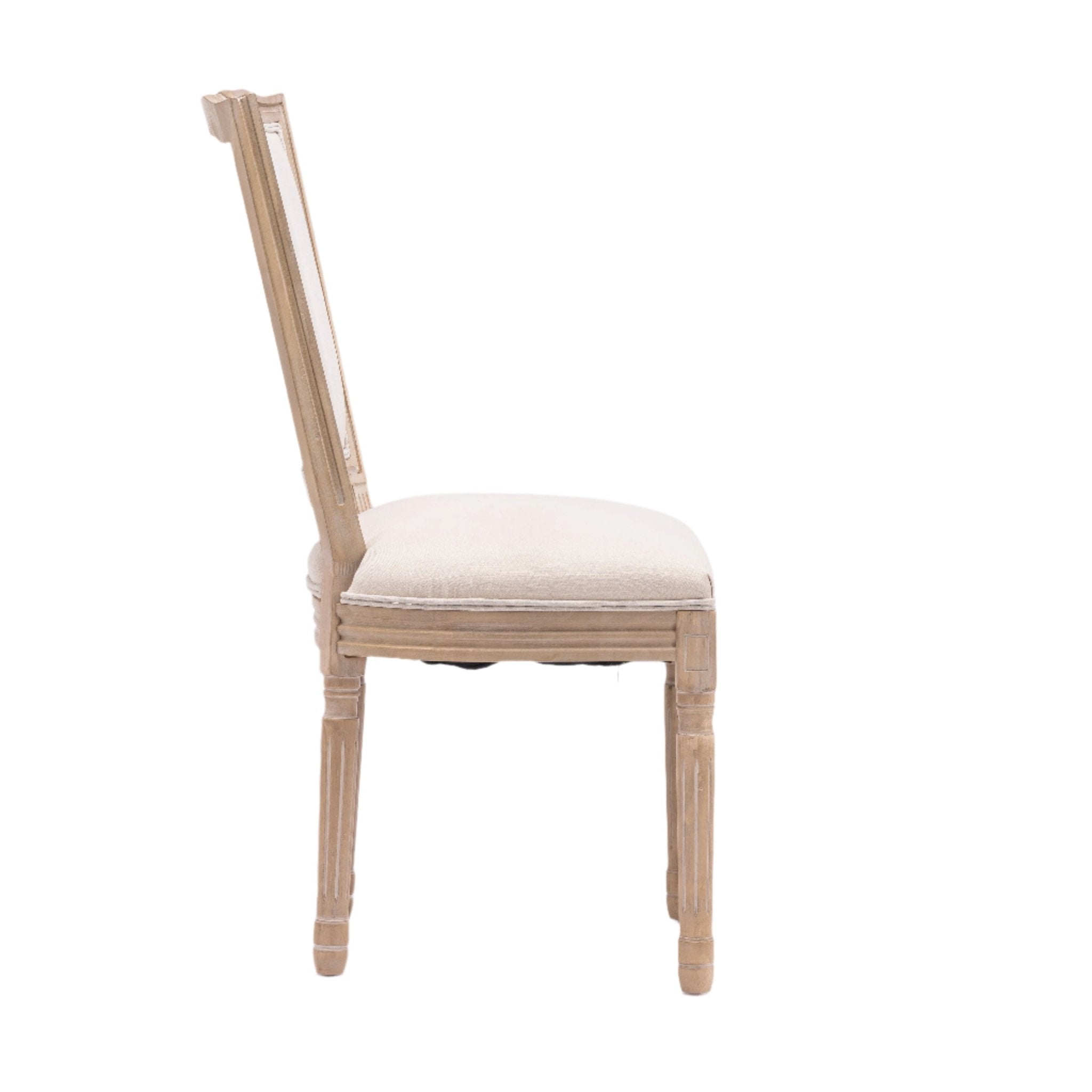 Upholstered Dining Chair with Square Back and Solid Wood Frame, Set of ...
