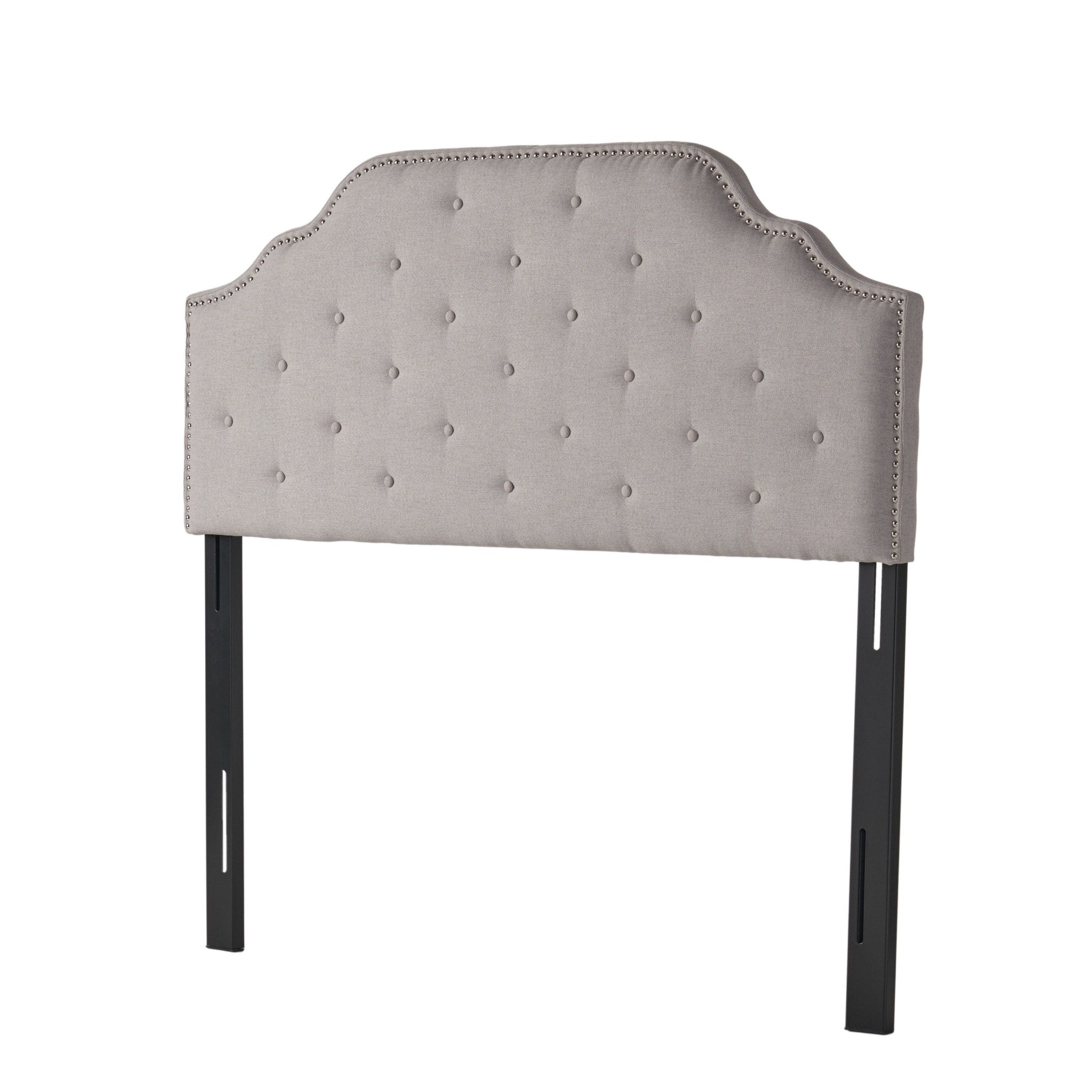 Upholstered Headboard with Diamond Tufted and Nail Head Trim, Queen and ...