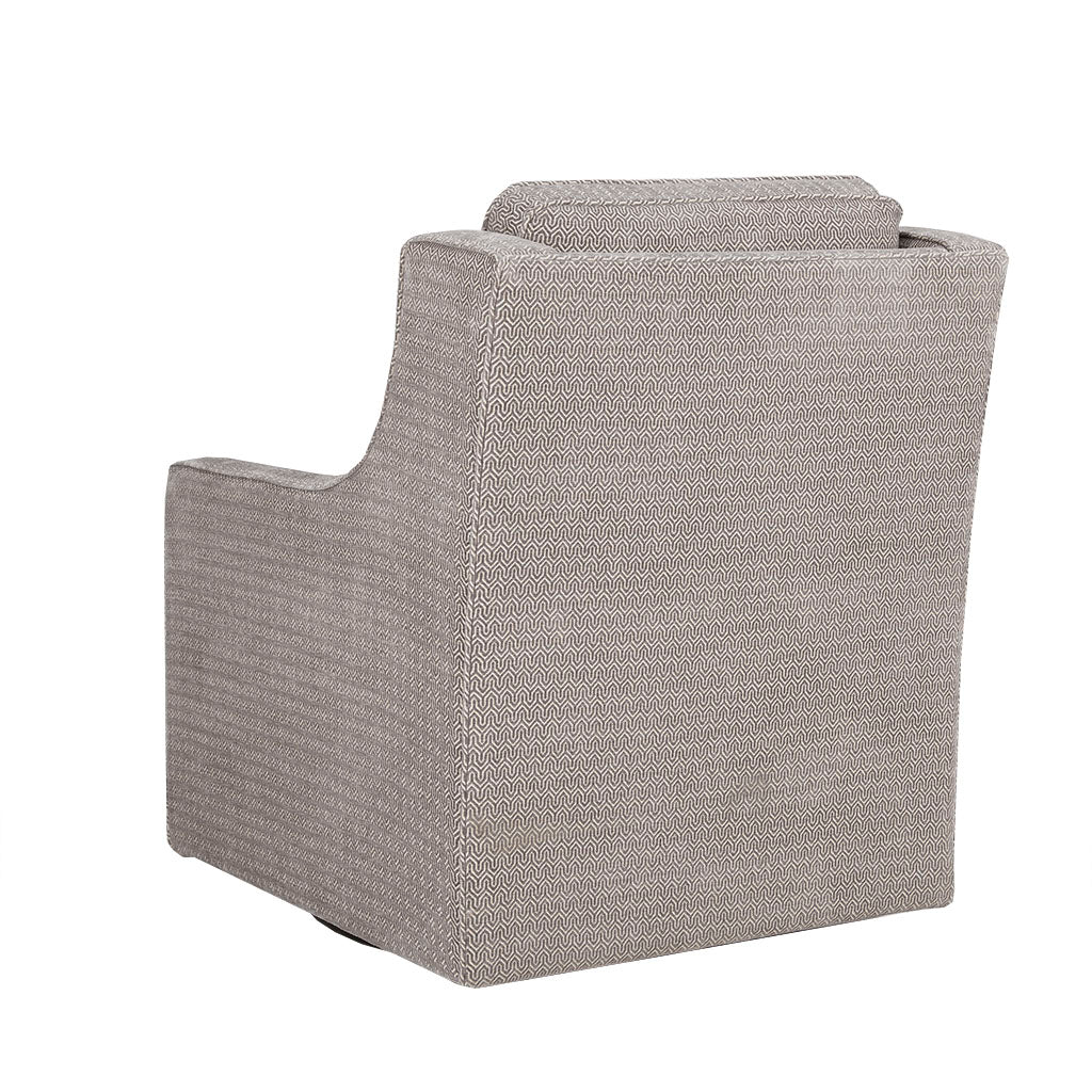 Upholstered Swivel Chair with Curved Armrest and Metal Base - Pier 1