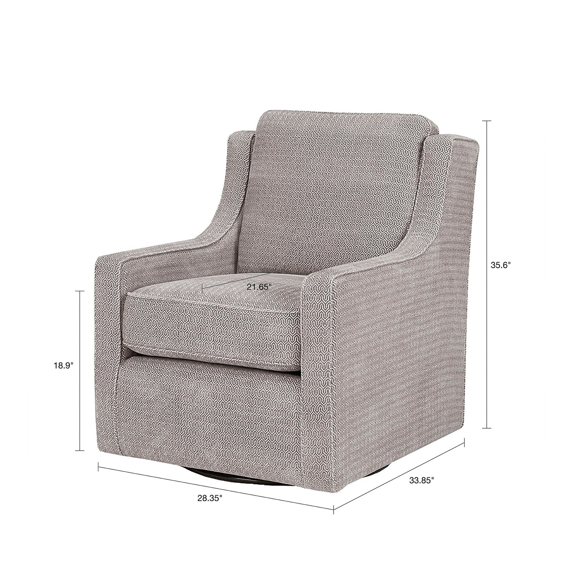Upholstered Swivel Chair with Curved Armrest and Metal Base - Pier 1