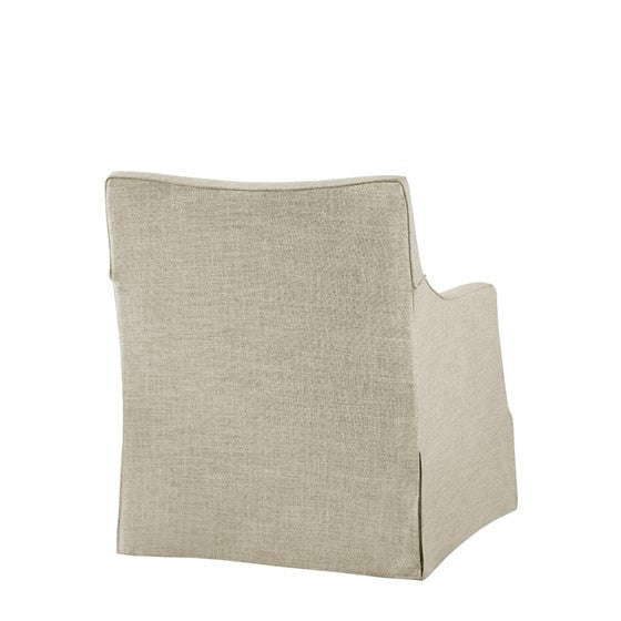 Upholstered Swivel Chair with Metal Base and Recessed Arms - Pier 1