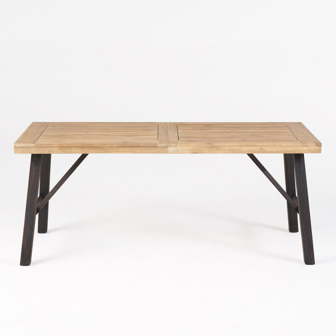 Outdoor Weather-Resistant Dining Table with Slat Panel Design - Pier 1