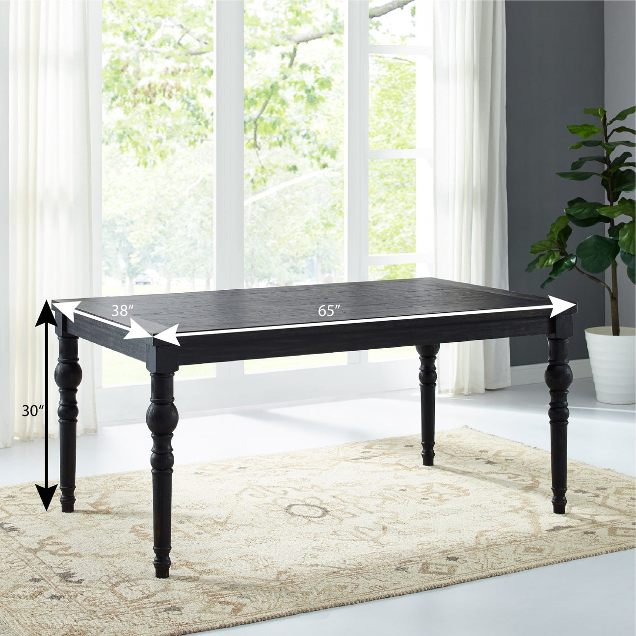 Wood Dining Table with Turned Leg and Rectangle Top - Pier 1