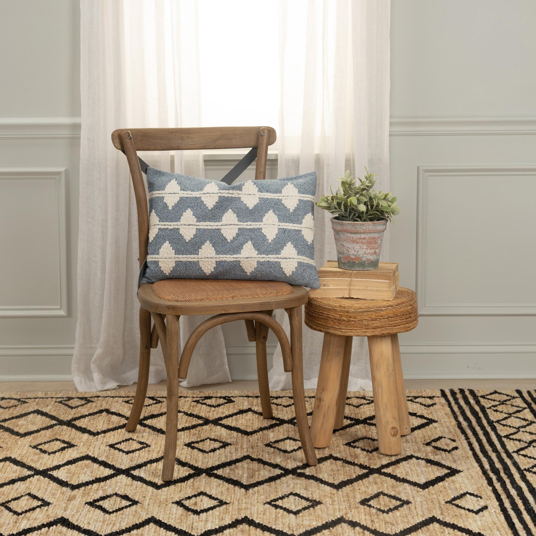 Woven 100% Cotton Diamond Decorative Throw Pillow - Pier 1