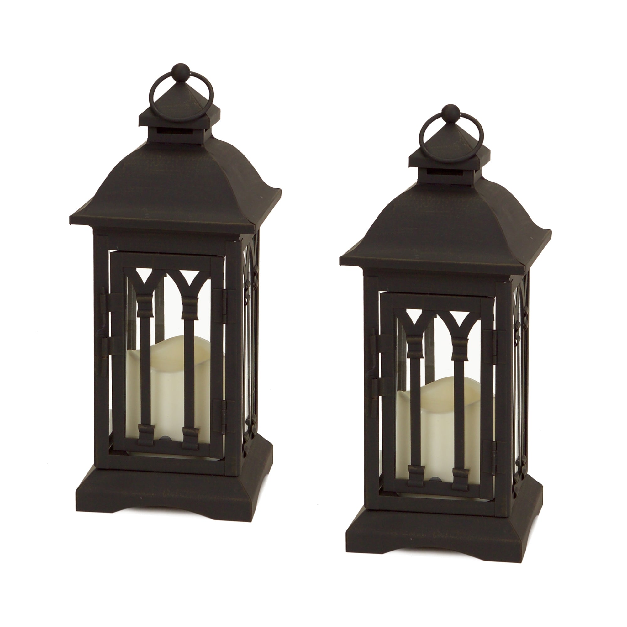 Black Metal Lantern with LED Candle, Set of 2 - Pier 1