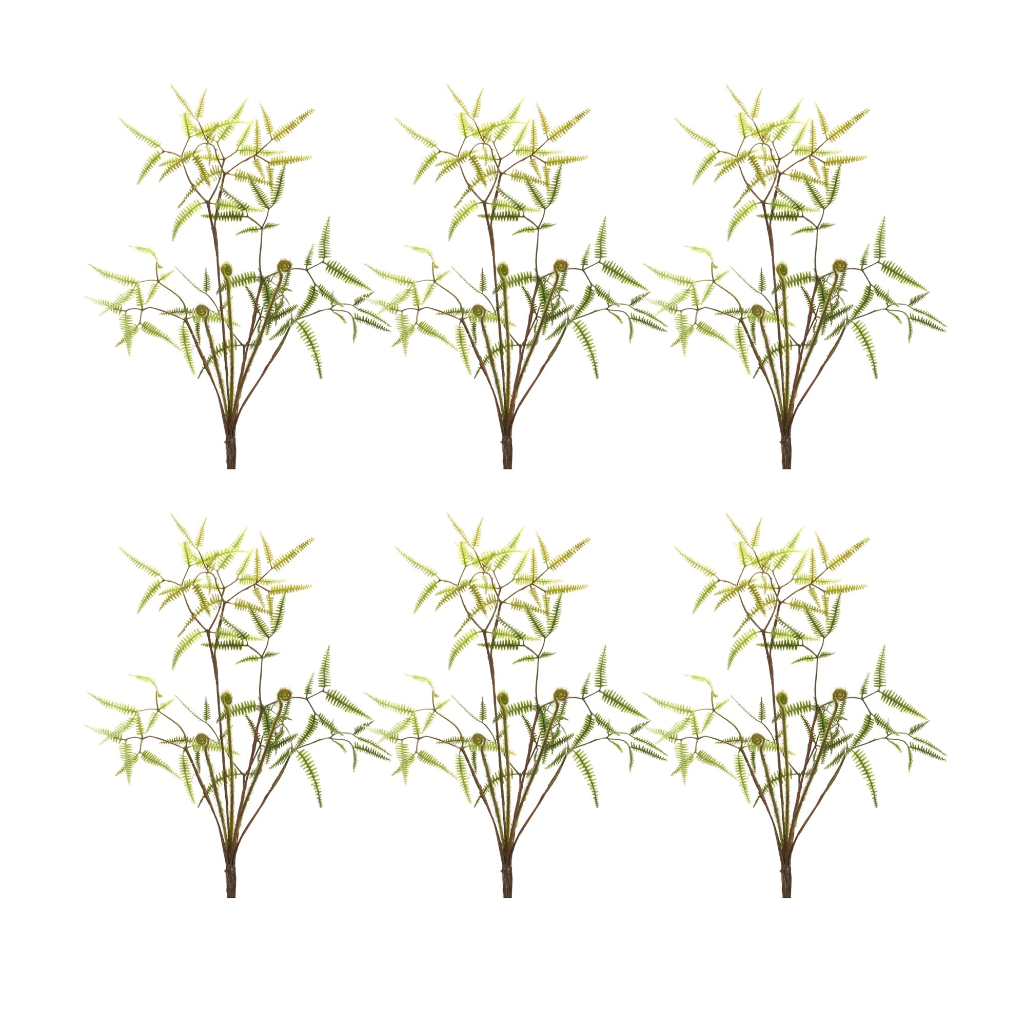 Mini Fern Foliage Bush with Sprout Accent, Set of 6 - Pier 1