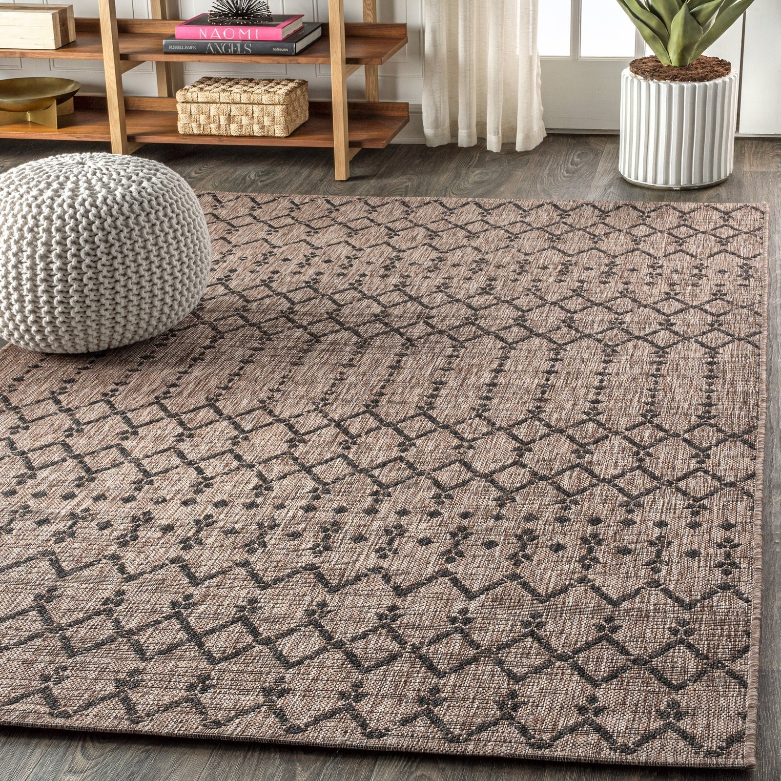 Ourika Moroccan Geometric Textured Weave Indoor/Outdoor Area Rug - Pier 1