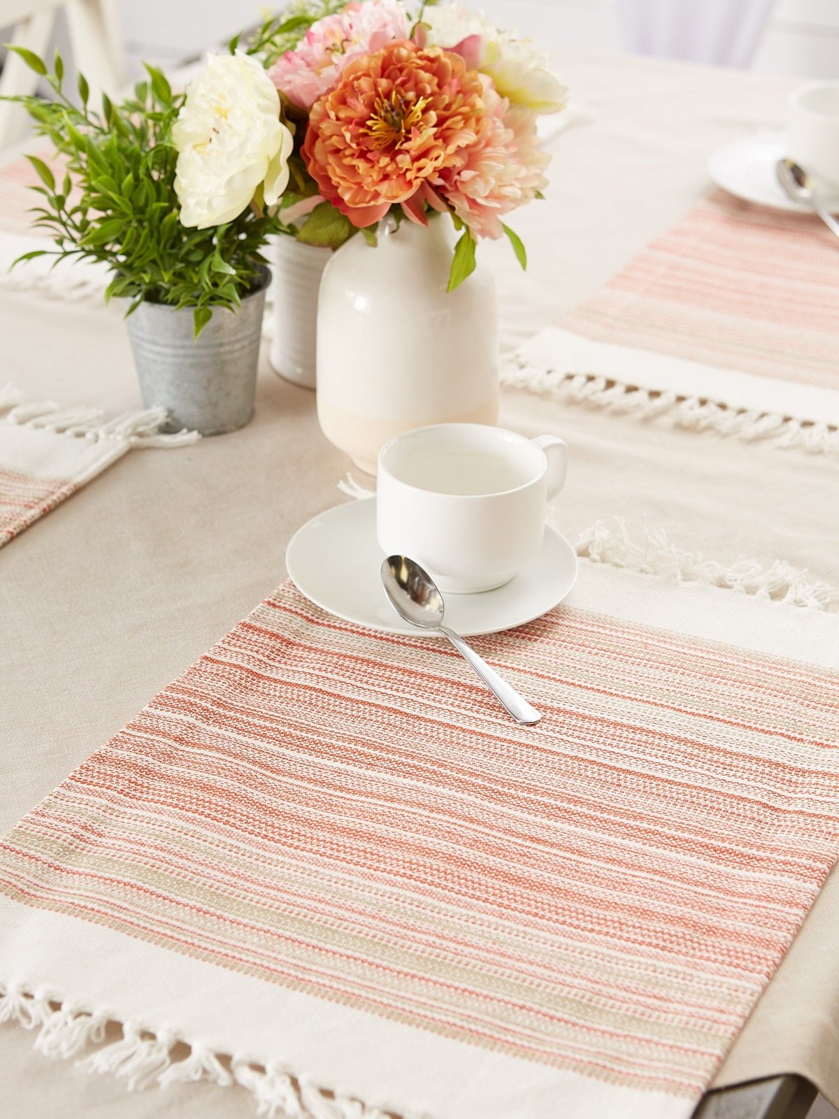 Pimento Striped Fringed Placemats, Set of 6 - Pier 1