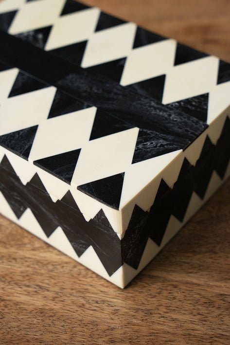 Resin Modern Black & White Geometric Boxes, Set of 3 - Pier 1