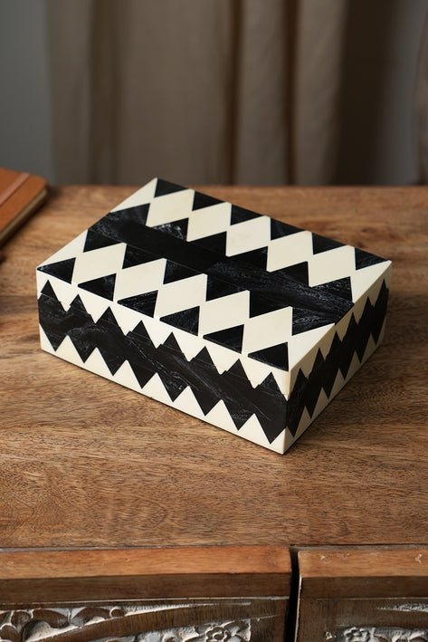 Resin Modern Black & White Geometric Boxes, Set of 3 - Pier 1