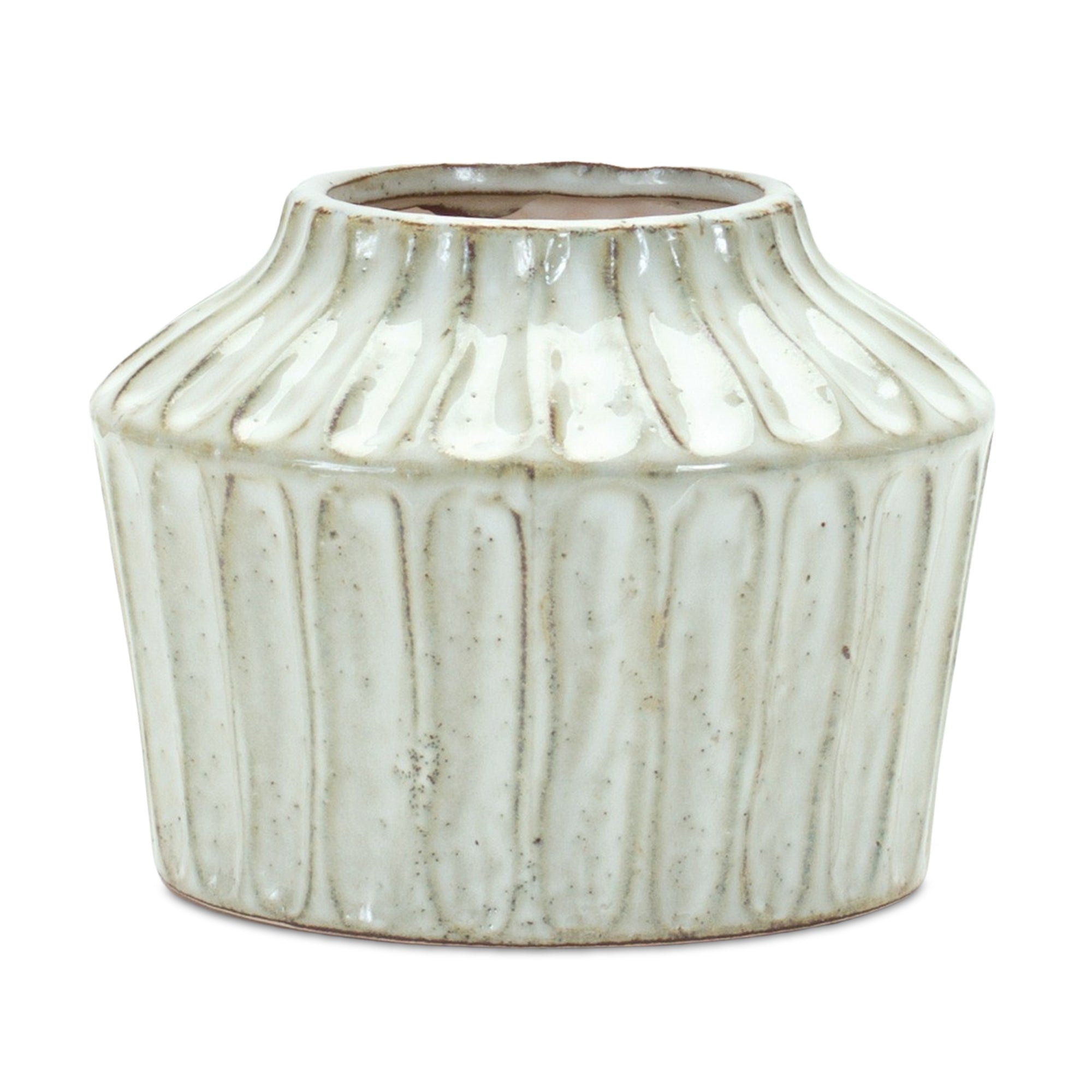 Rustic Carved Clay Vase 5" - Pier 1