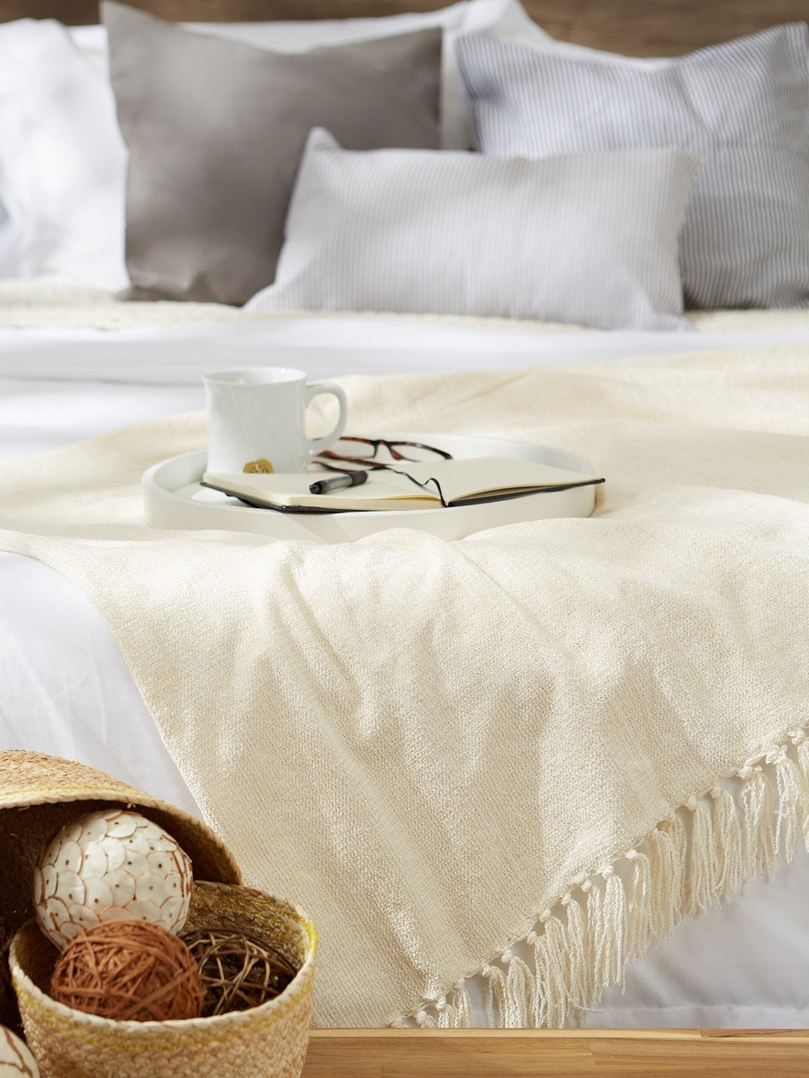 Soft Cream Chenille Throw – Pier 1
