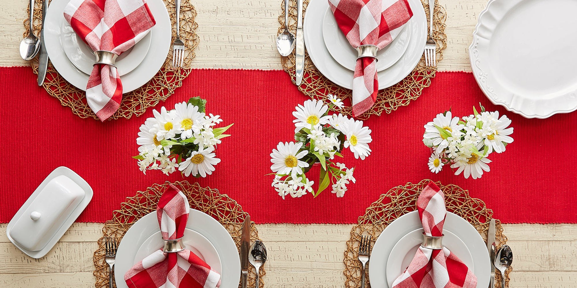 Tango Red Ribbed 13"x72" Table Runner - Pier 1