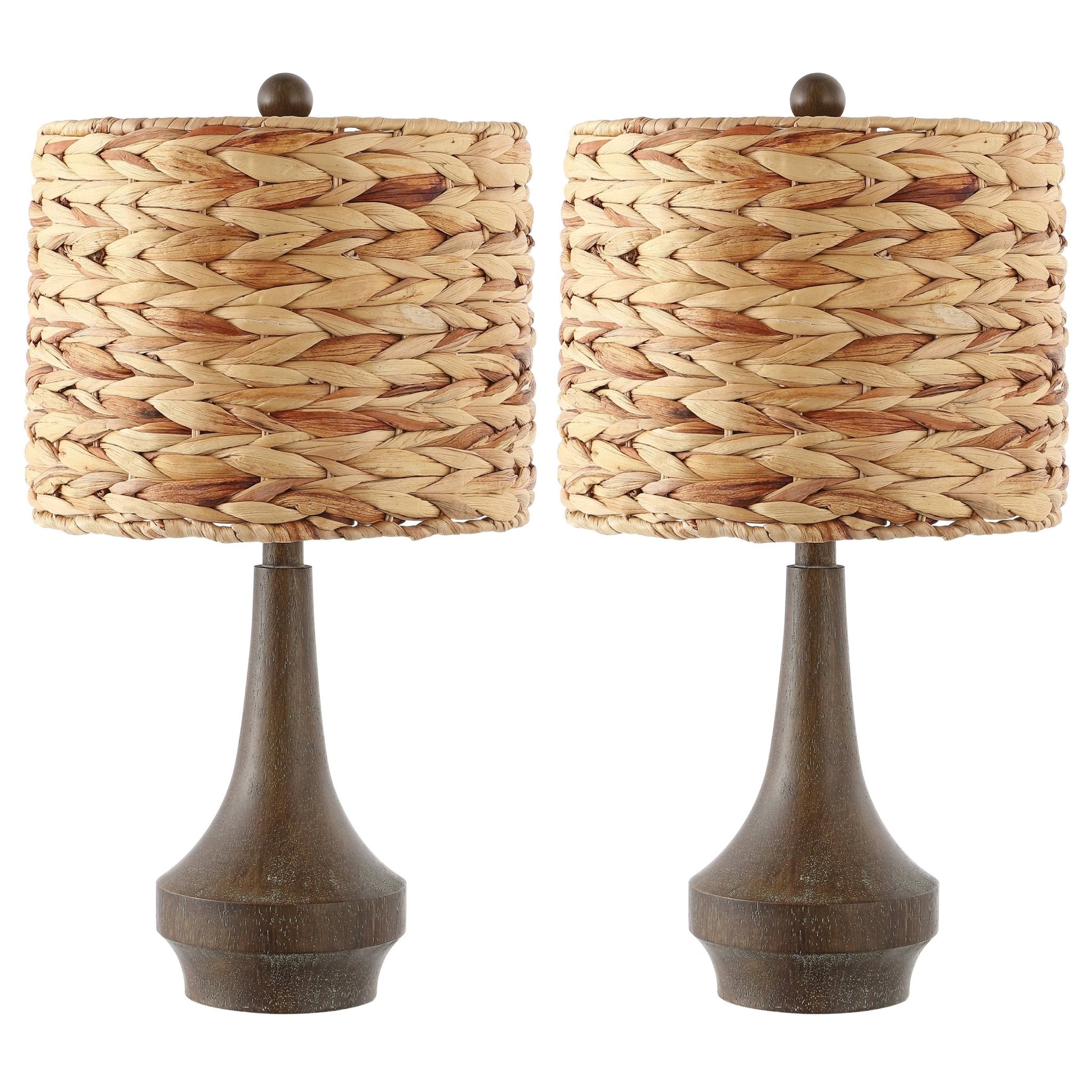 Theodore Rustic Farmhouse Handwoven Rattan/Resin LED Table Lamp - Pier 1