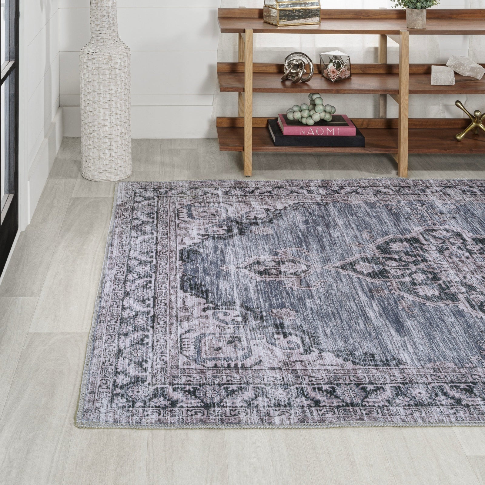 Wincer Chenille Cottage Medallion Machine-Washable Area Rug - Pier 1