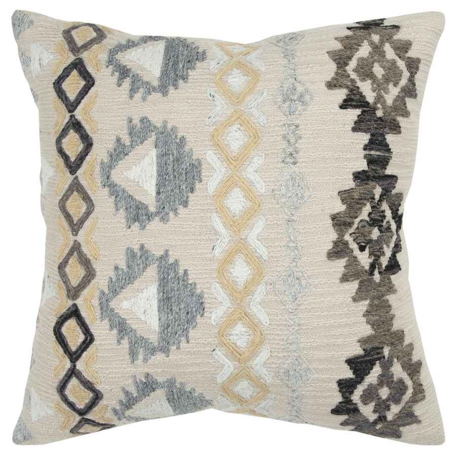 Woven And Embroidered Cotton Geometric Decorative Throw Pillow - Pier 1